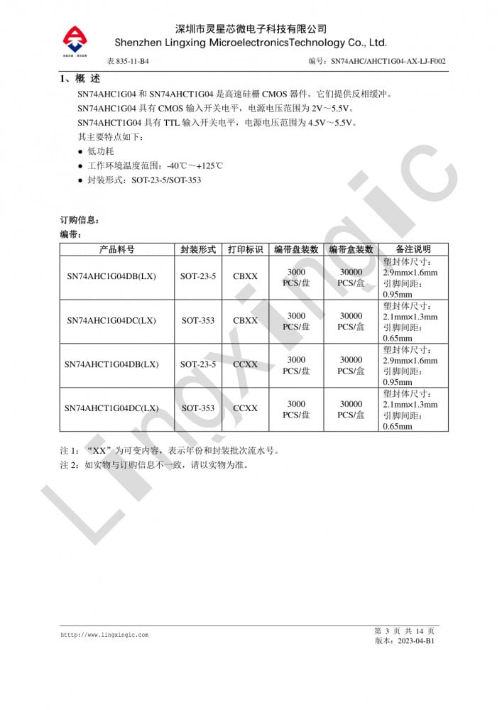 SN74AHCT1G04 datasheet page 3