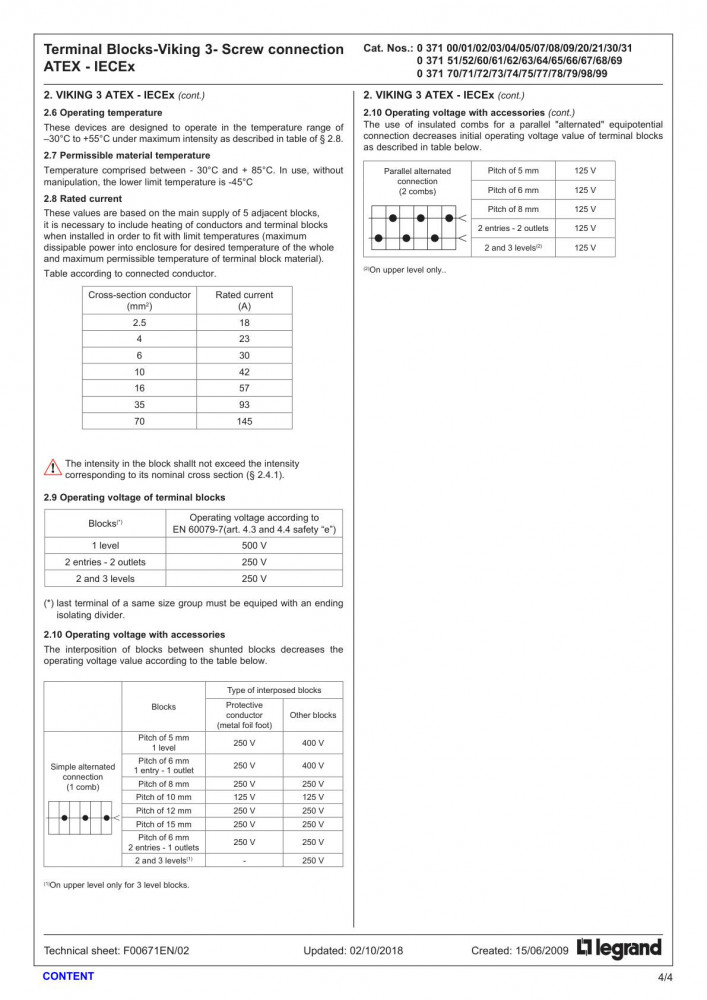 Legrand Viking 3 ATEX/IECEx technical document, page 4