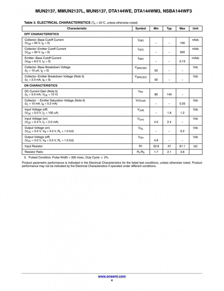 MMUN2137LT1G datasheet page 4