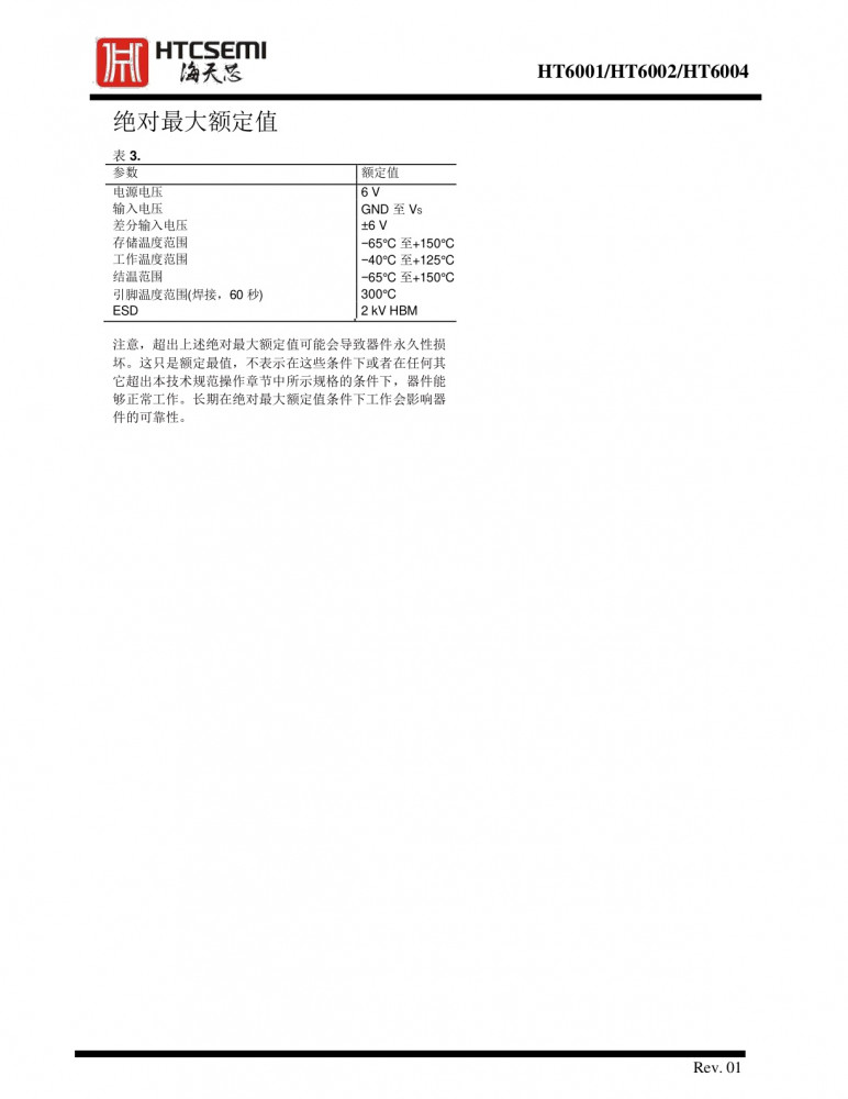 HT6002 datasheet page 4