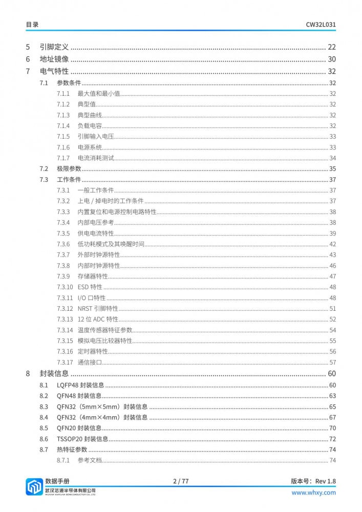 CW32L031 datasheet page 3