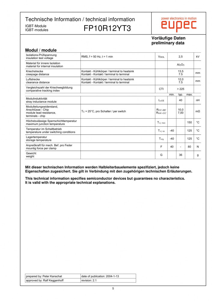 FP10R12YT3 technical document page 5