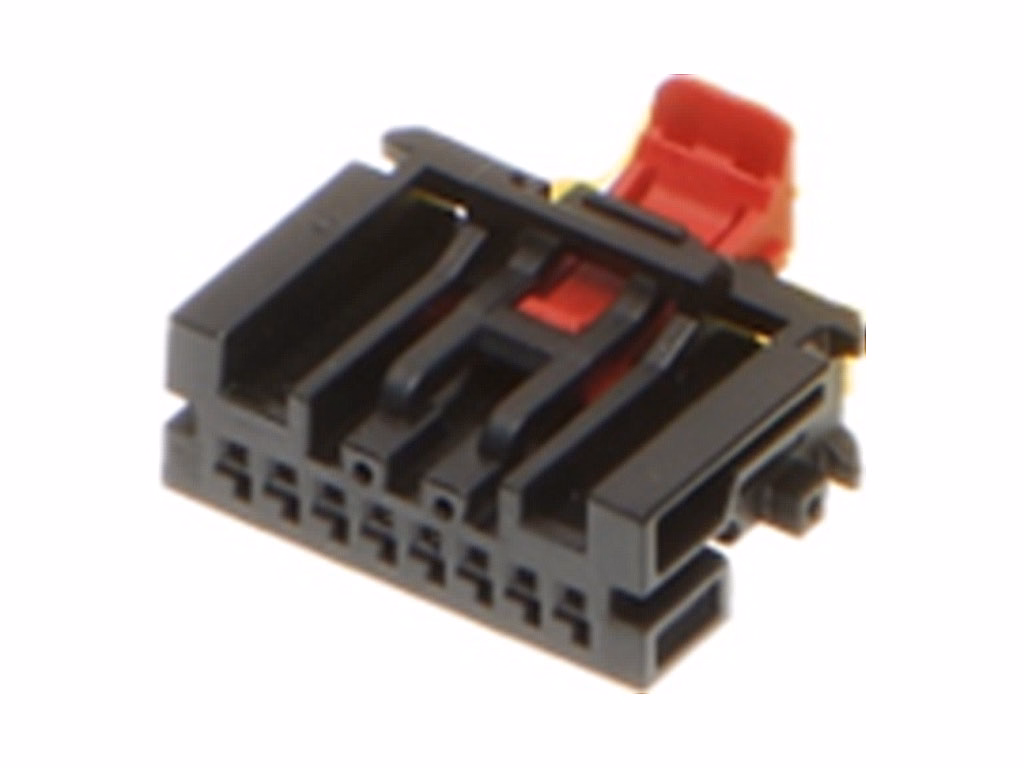 Mini50 Unsealed Receptacle, Single Row, UL 94 HB, with CPA, 4 Circuits, Polarization Option B, Gray