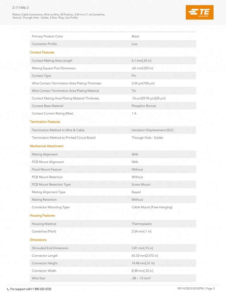TE Connectivity 2-111446-3 document page 2