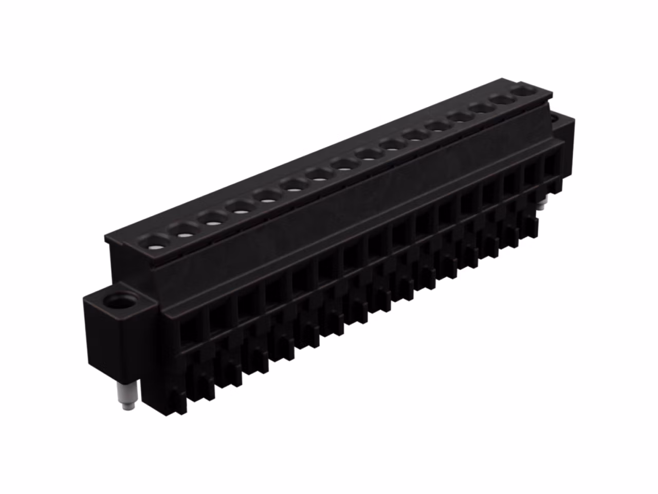 3.81mm Pitch Eurostyle Vertical Plug, with Retention Screws, Front Wire Entry, Gold (Au) Plated, Black, 16 Circuits for sale