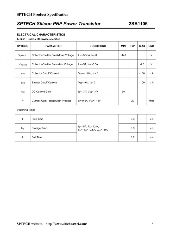 2SA1106 datasheet page 2