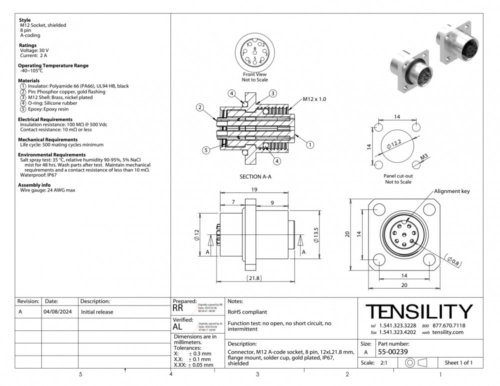 Tensility International 55-00239 product drawing preview