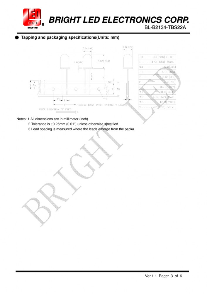 BL-B2134-TBS22A datasheet page 3