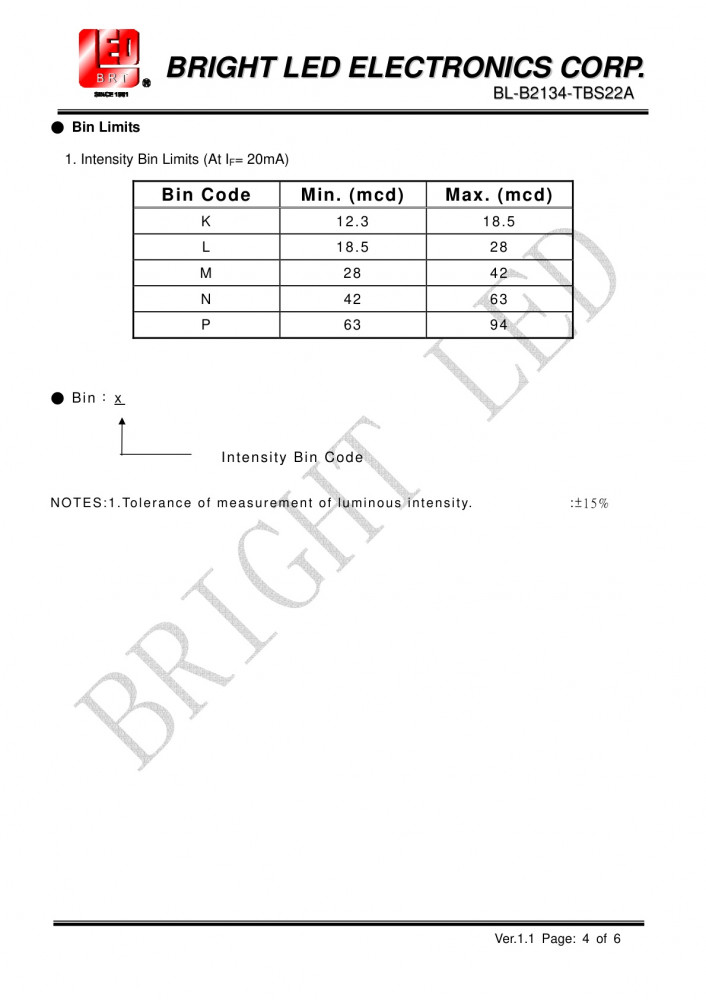 BL-B2134-TBS22A datasheet page 4