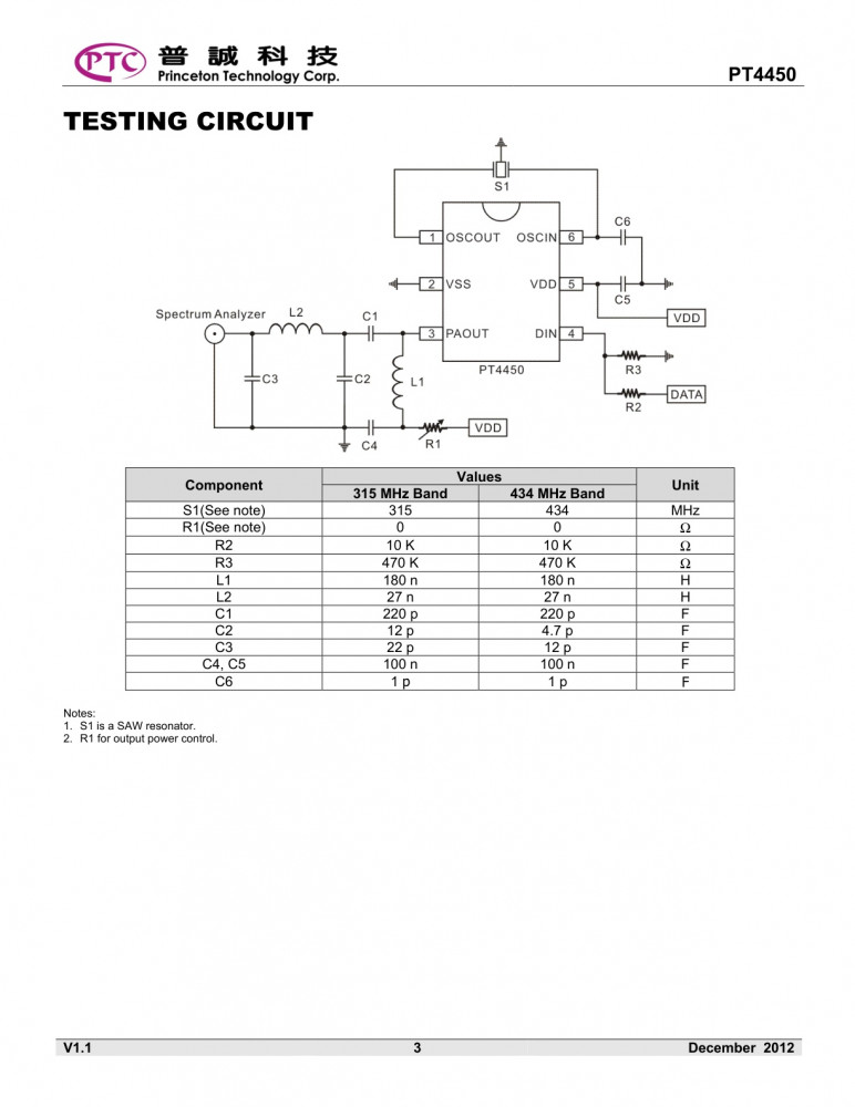 PT4450 datasheet page 3