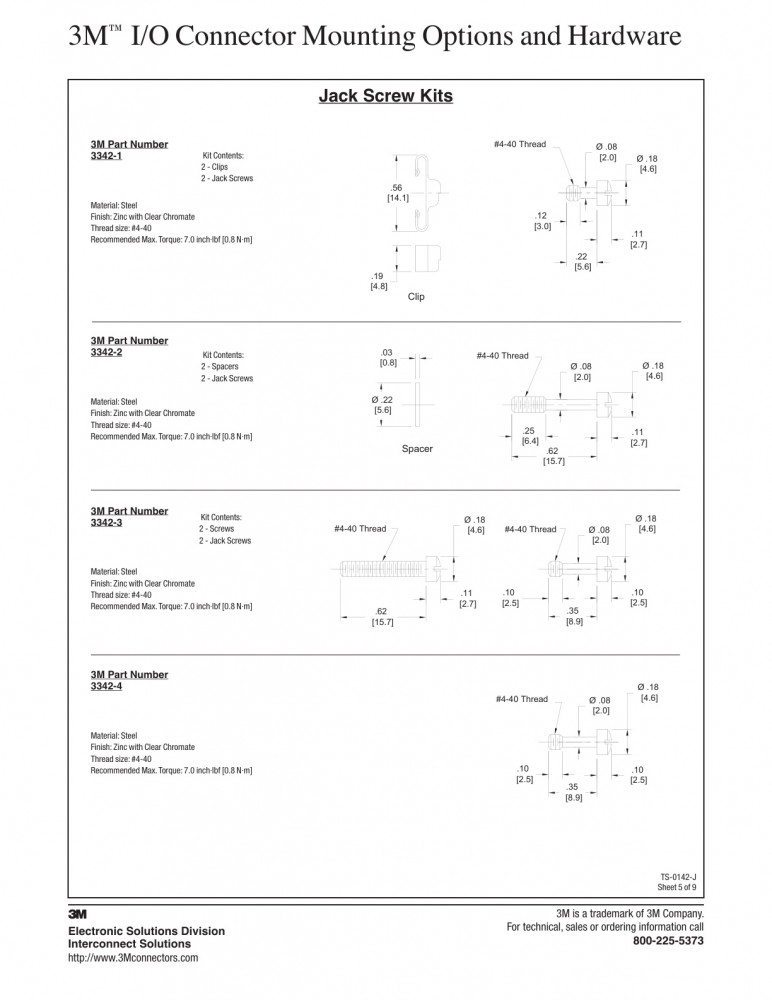 3M mounting hardware technical sheet 5