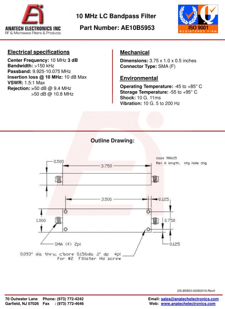 AE10B5953 technical document page 1