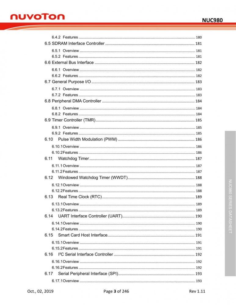 NUC980 datasheet page 3