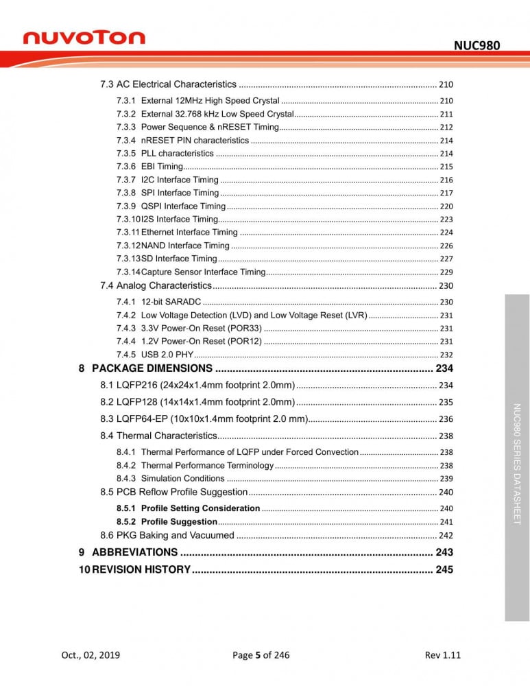 NUC980 datasheet page 5
