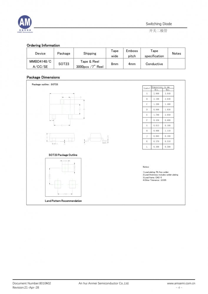 MMBD4148CC datasheet page 4