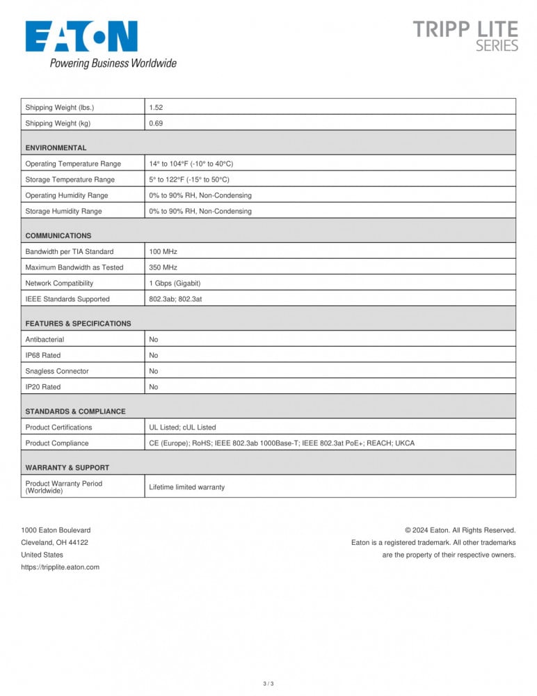 EATON N002-075-BL technical document page 3