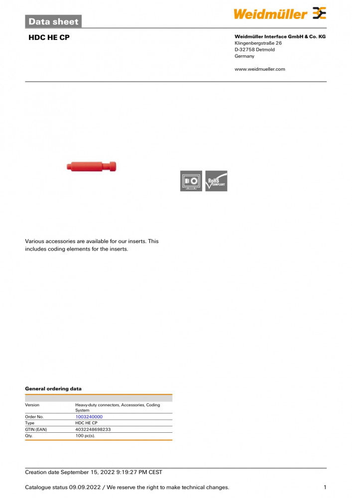 WEIDMULLER HDC HE CP document page 1