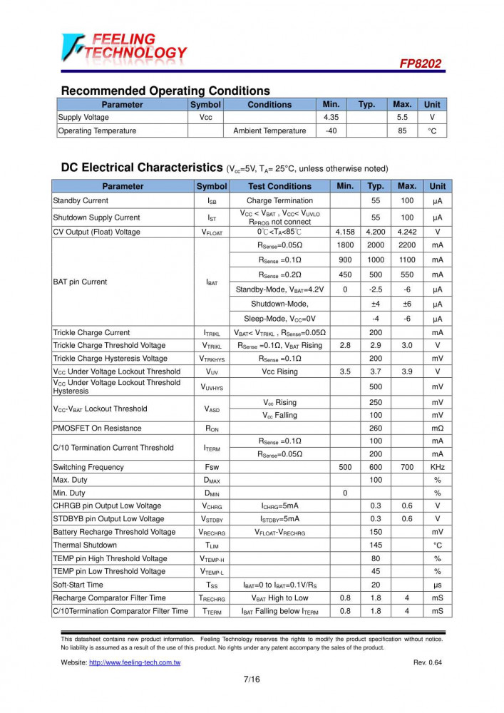 FP8202 datasheet page 7