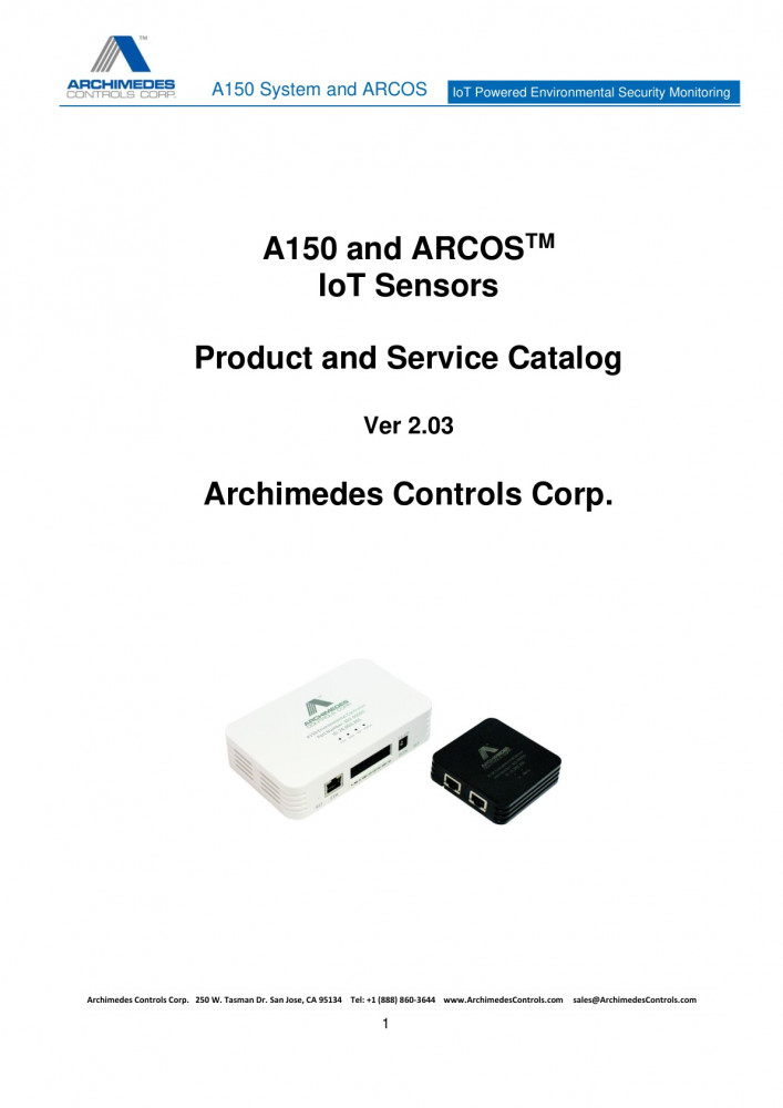 A150 and ARCOS catalog page 1