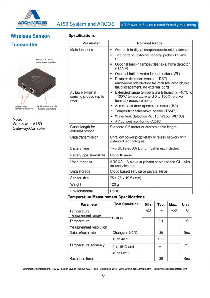 A150 and ARCOS catalog page 6
