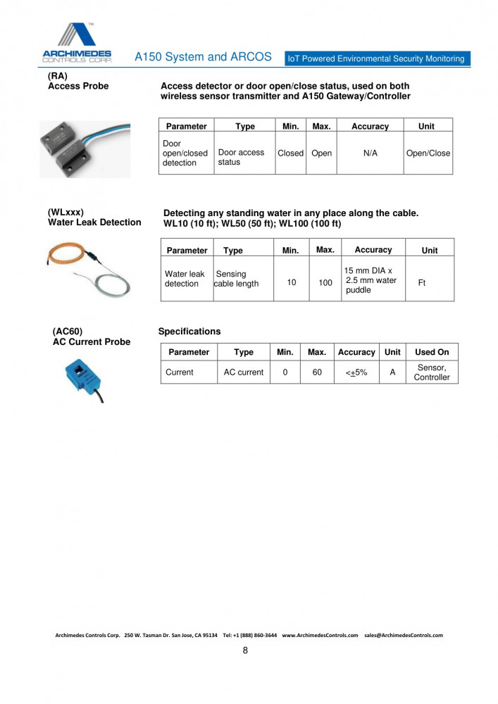 A150 and ARCOS catalog page 8