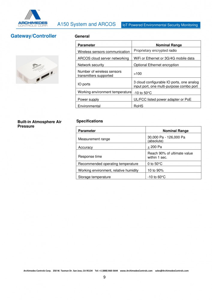 A150 and ARCOS catalog page 9