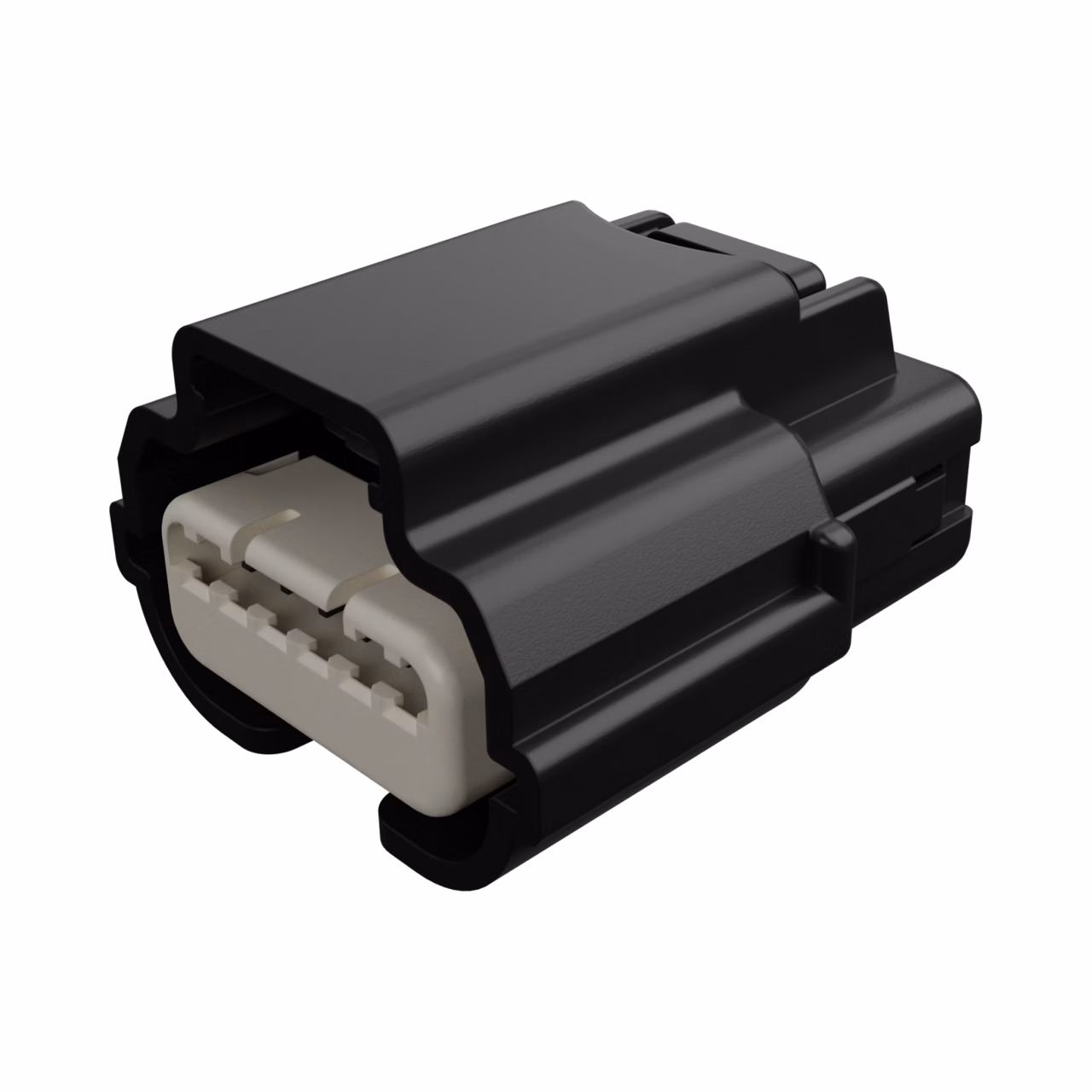 2.54mm MX64 Sealed Single Row Crimp Housing, MX64 Terminal, Black, 6 Circuits, Key D, without CPA Lock, All Terminals Plugged for sale