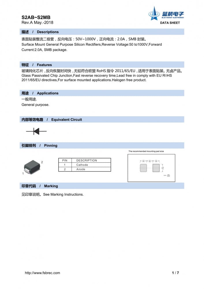 S2GB datasheet page 1