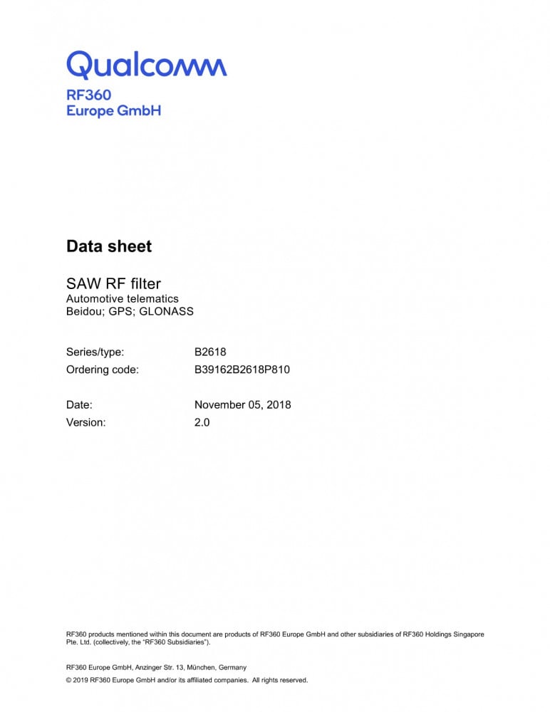 B39162B2618P810 datasheet page 1