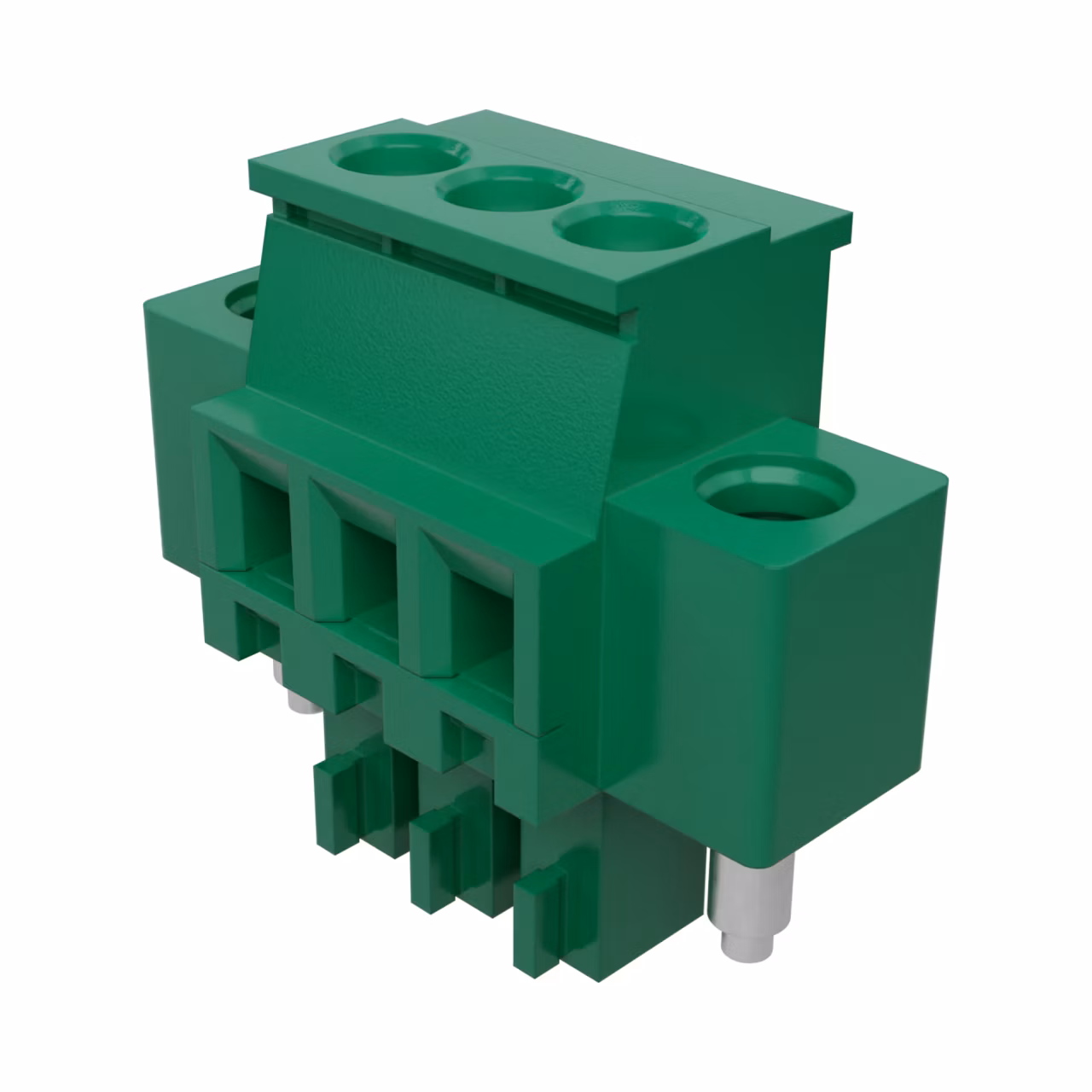 3.81mm Pitch Eurostyle Vertical Plug, with Retention Screws and Standard  Imprinting, Front Wire Entry, Green Housing, 3 Circuits for sale