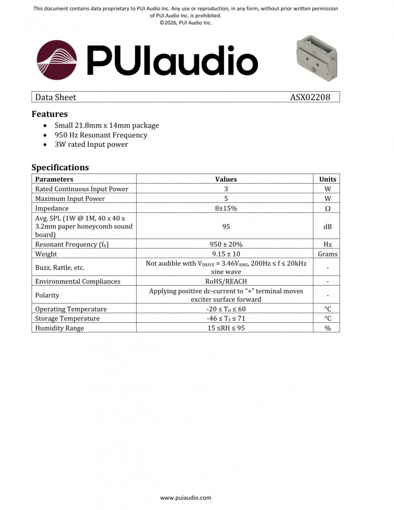 ASX02208 datasheet page 1