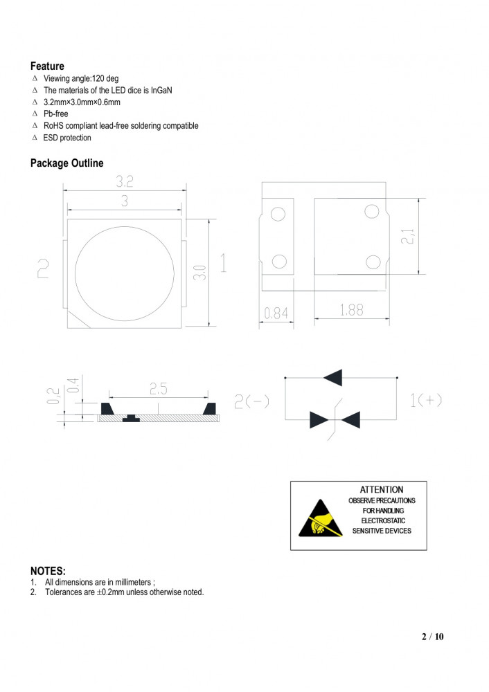 SN-LT3030GAKA40KG-Z datasheet page 2