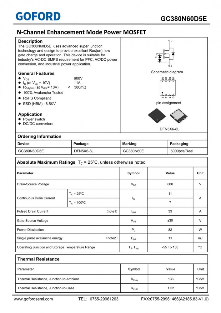 GC380N60D5E datasheet page 1
