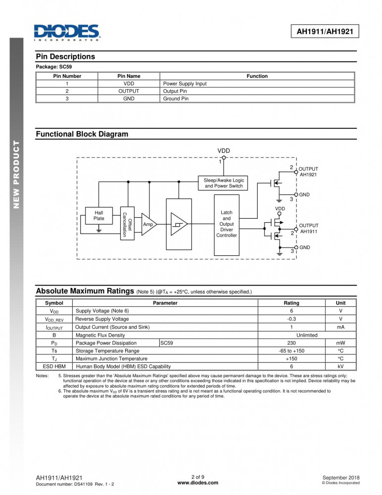 AH1921-W-7 datasheet page 2