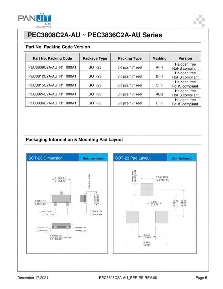 PANJIT PEC3836C2A-AU datasheet page 5
