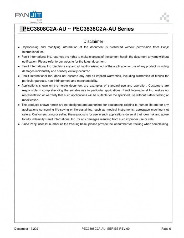 PANJIT PEC3836C2A-AU datasheet page 6