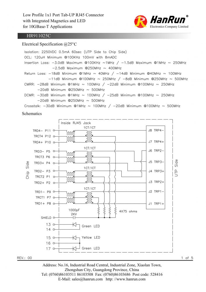 HR911025C technical document page 1