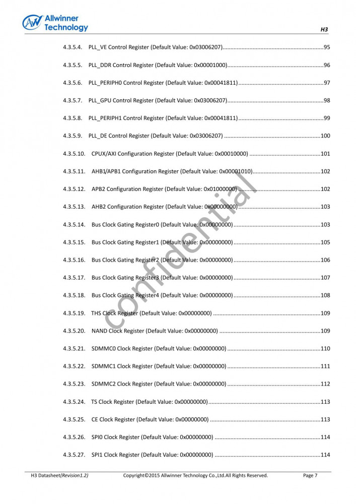 Allwinner H3 datasheet page 7