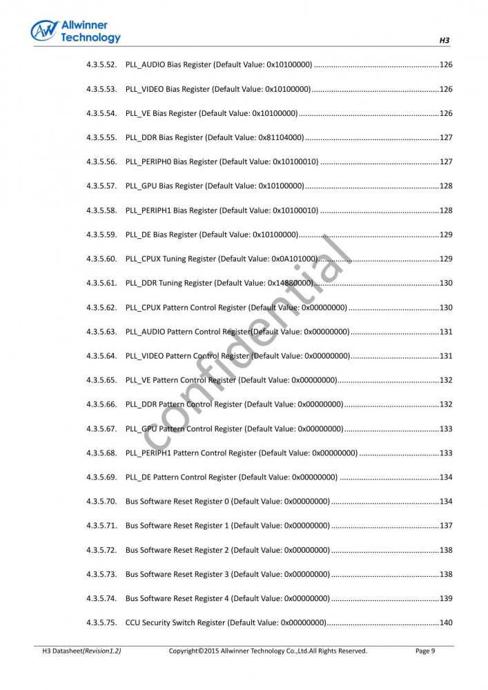Allwinner H3 datasheet page 9