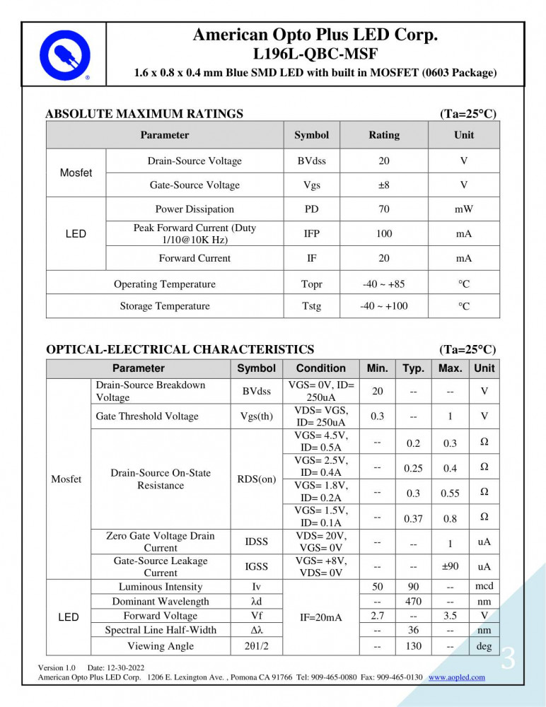 L196L-QBC-MSF datasheet page 3