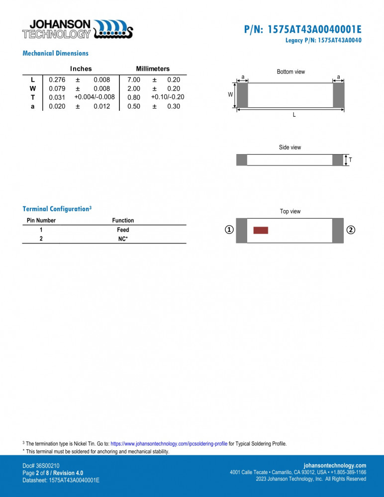 1575AT43A0040001E datasheet page 2