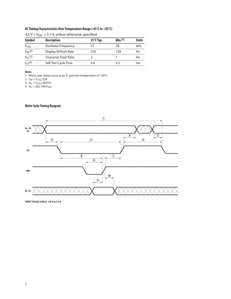 HDSP-2501 datasheet page 7