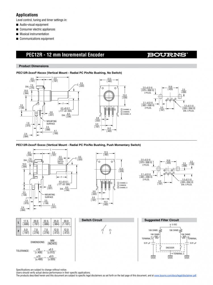 BOURNS PEC12R datasheet page 2