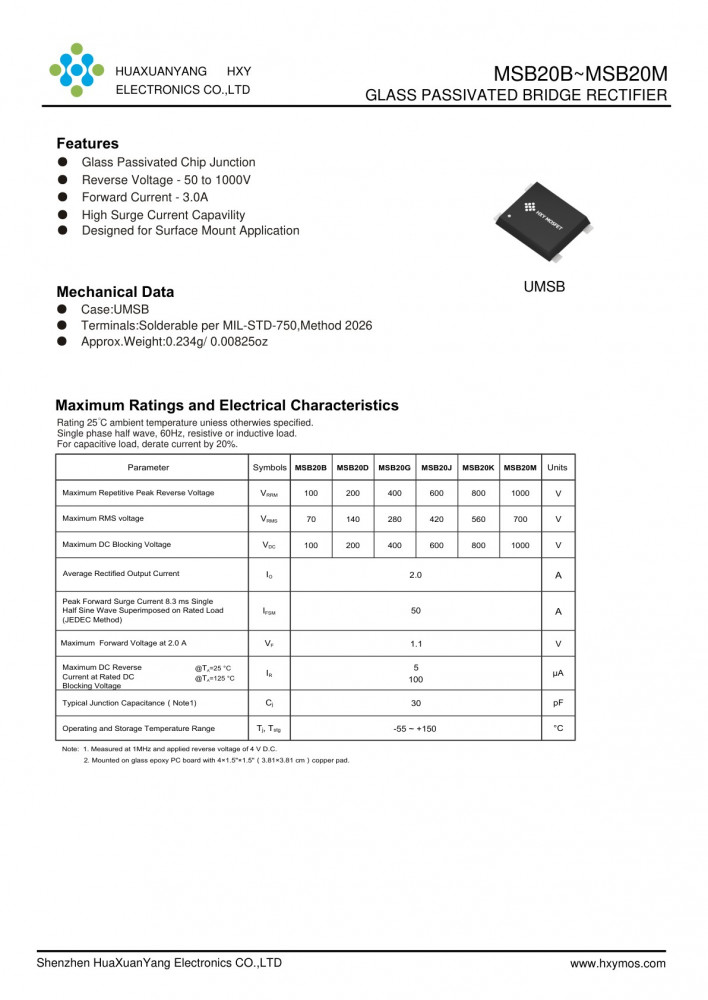MSB20M datasheet page 1