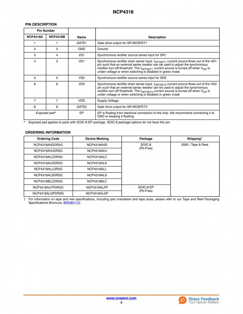 NCP4318 datasheet page 3
