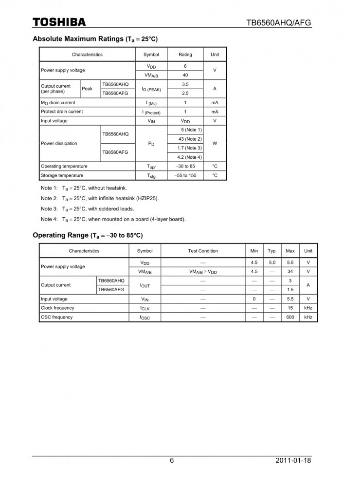 TB6560AHQ datasheet page 6