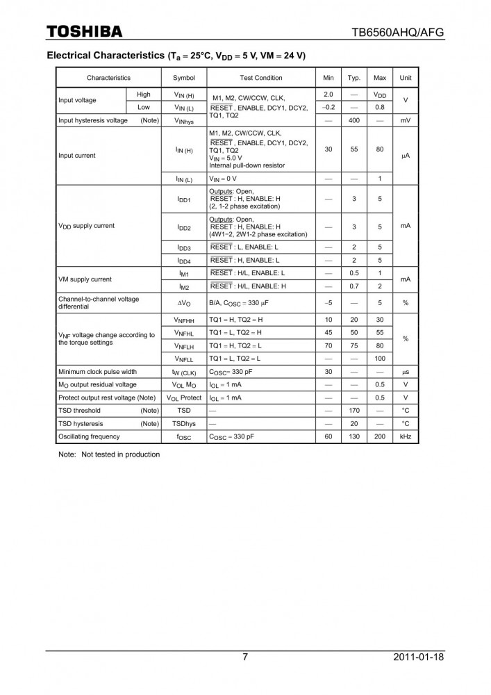 TB6560AHQ datasheet page 7