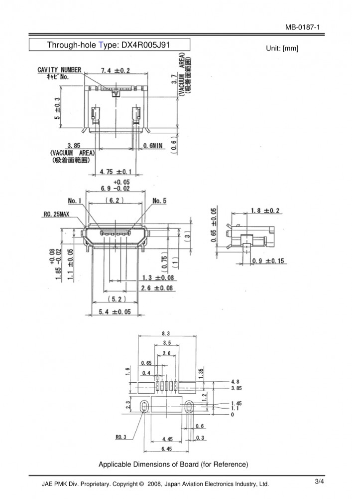 JAE DX4 series document page 3