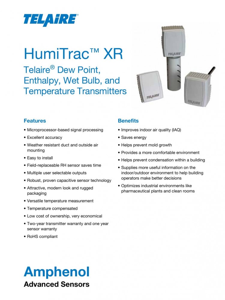 HumiTrac XR datasheet page 1