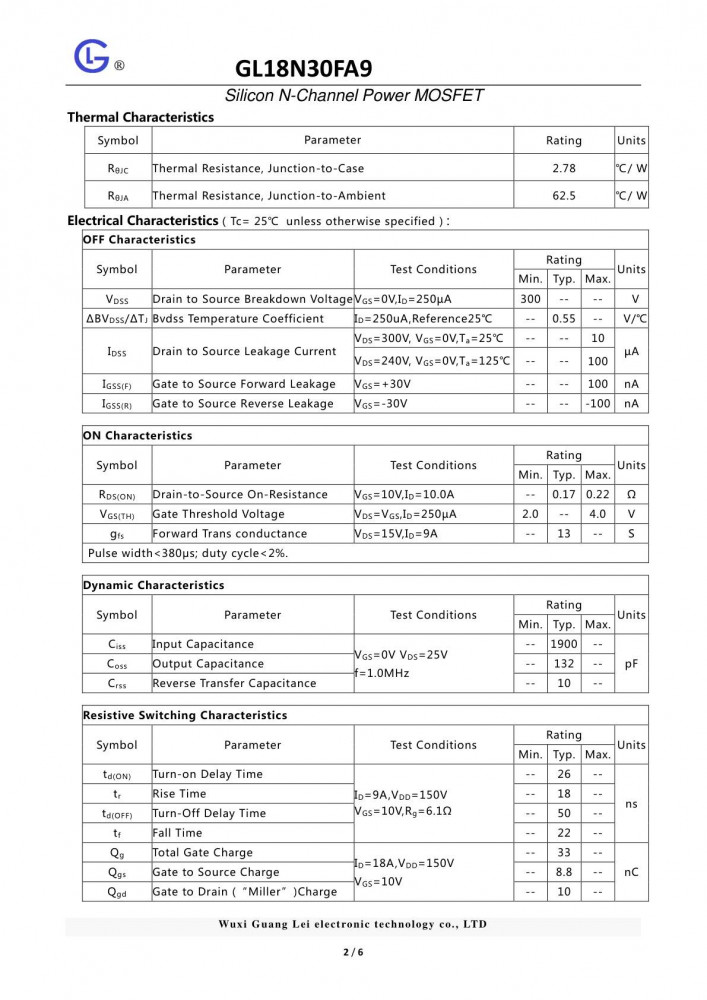 GL18N30FA9 datasheet page 2